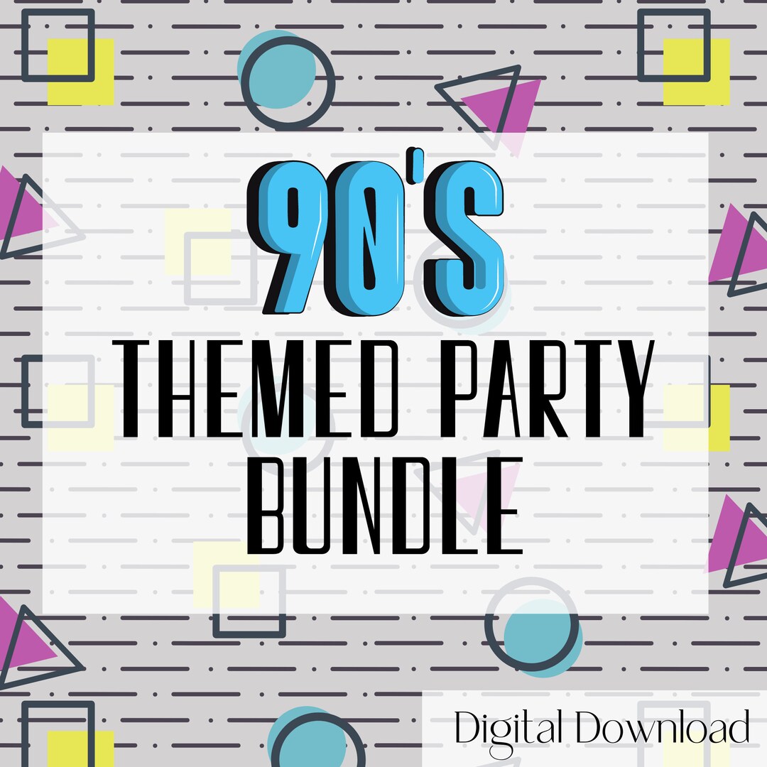 90s Themed Party Bundle| 90s Themed Drinking Game | Nineties Retro ...