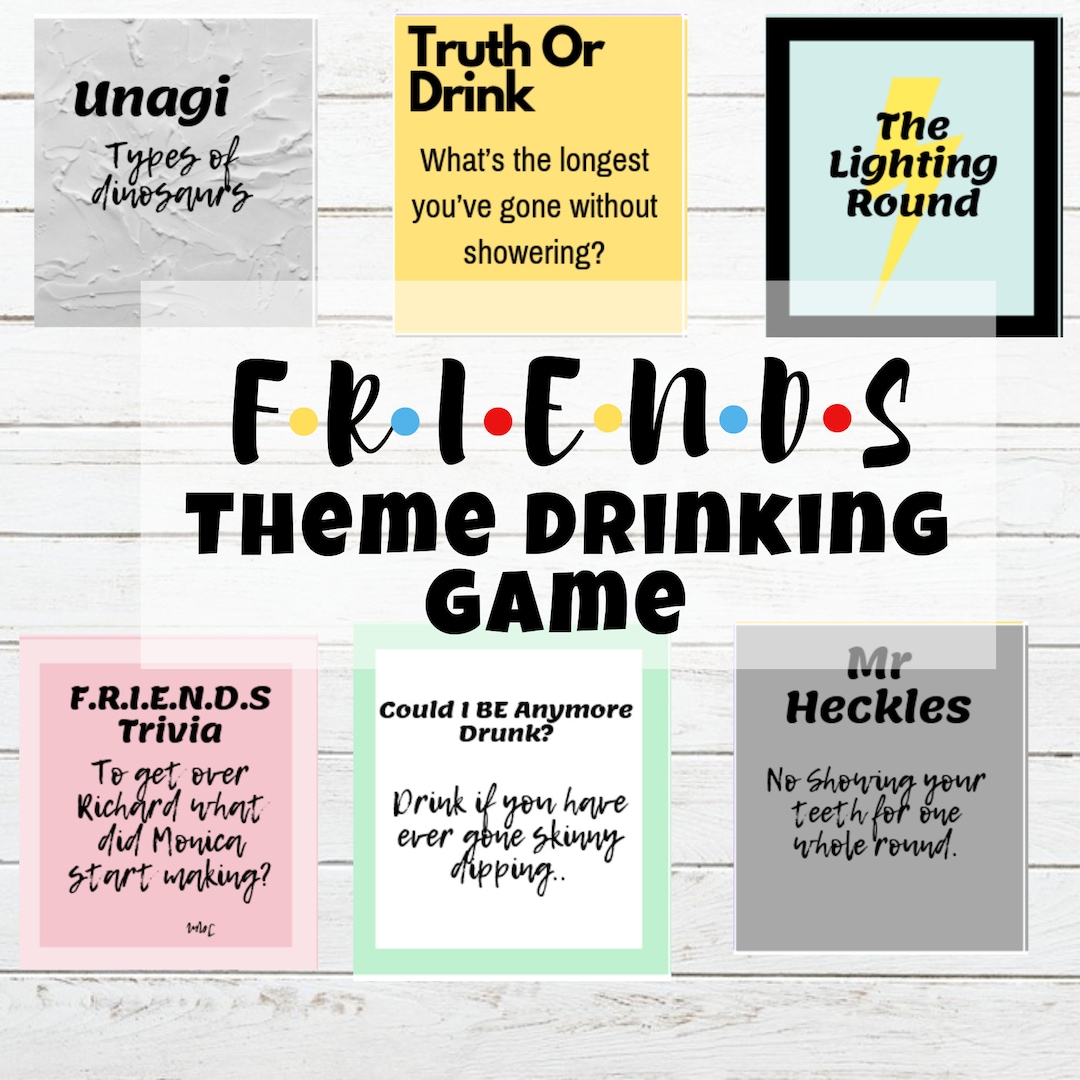 Friends Theme Drinking Game, Printable Games, Digital Download, Friends ...