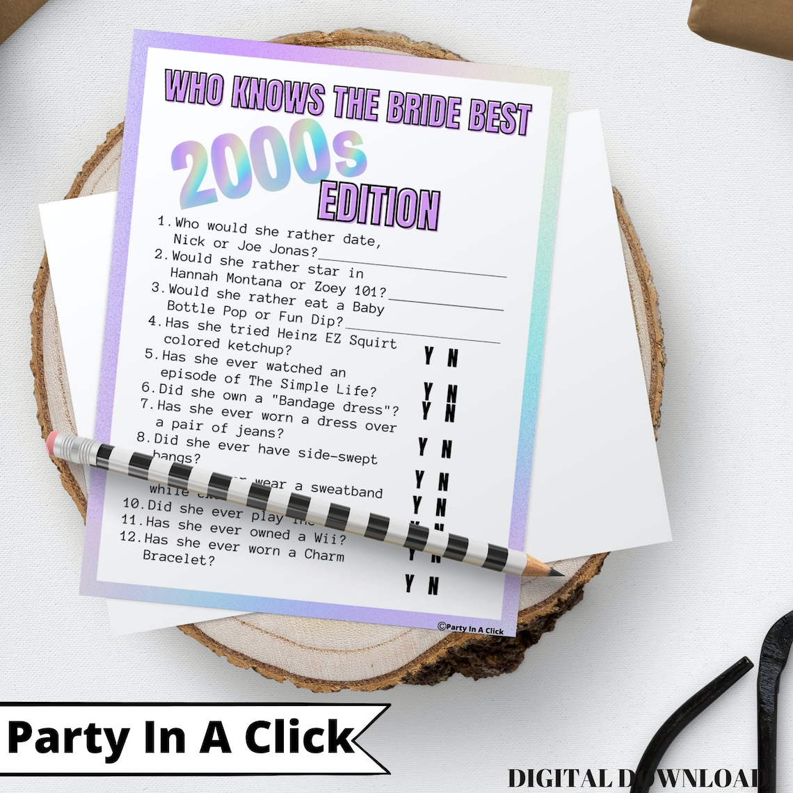 2000s Party 2000 Theme Y2K Party Game Y2K Bachelorette - Etsy