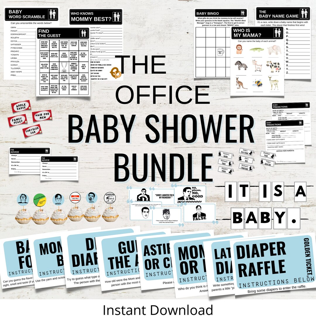 The Office TV Show Baby Bundle, the Office Baby Shower Decorations ...