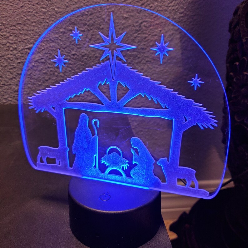 Acrylic Nativity Scene Night Light - Etsy