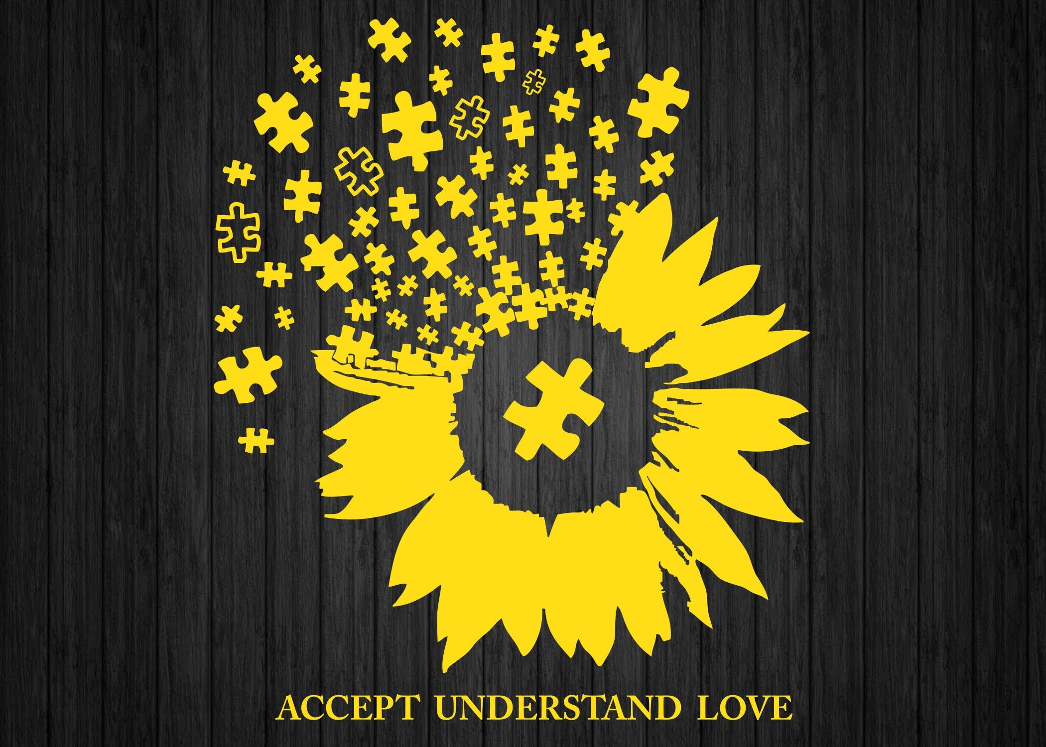 Sunflower AutismAccept Understand LoveAutism Awareness SVG | Etsy