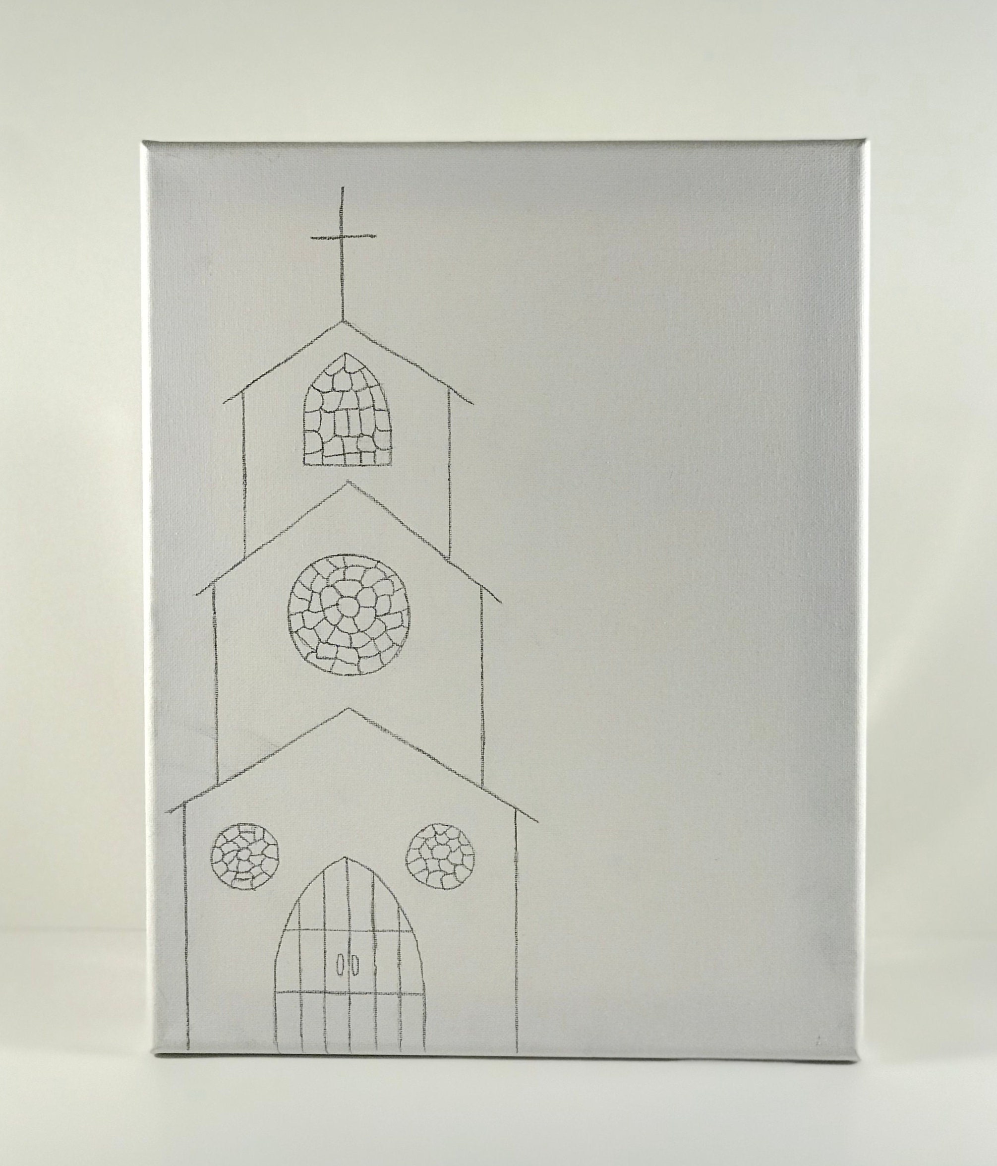 Church Canvas Sketch, DIY Paint, Paint Party, Customizable - Etsy