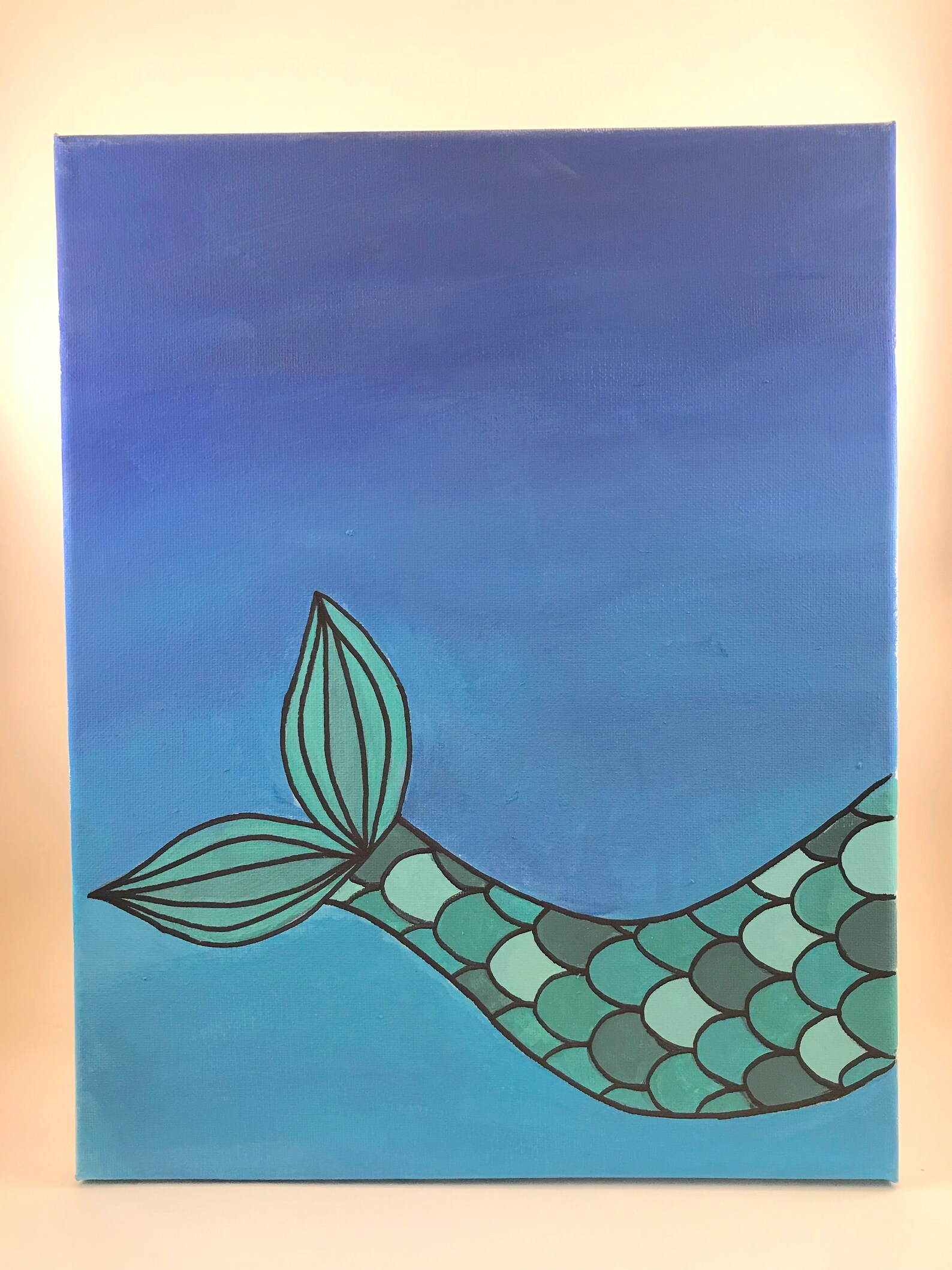 Mermaid Canvas Sketch DIY Paint Paint Party Customizable - Etsy