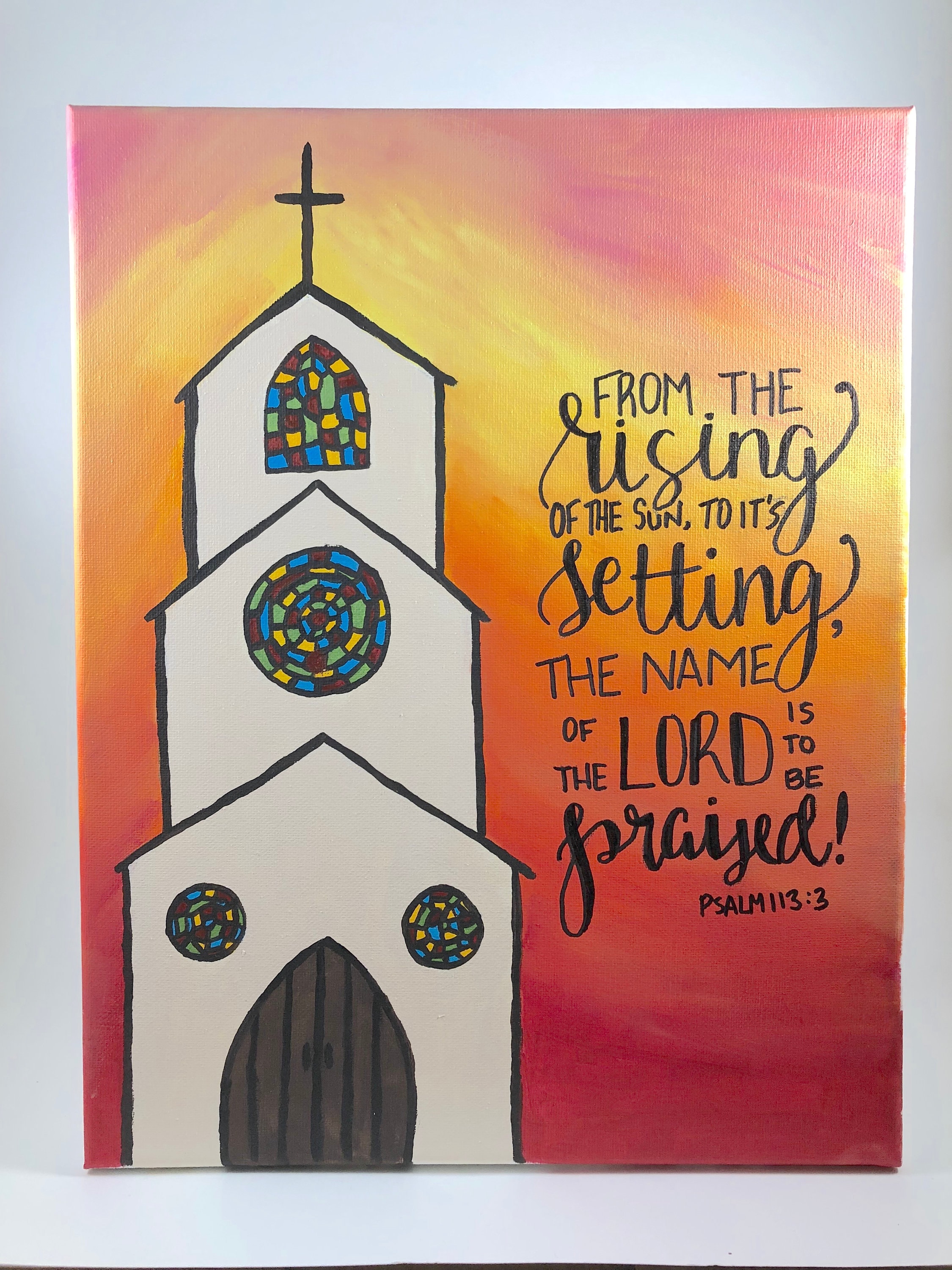 Church Canvas Sketch, DIY Paint, Paint Party, Customizable - Etsy