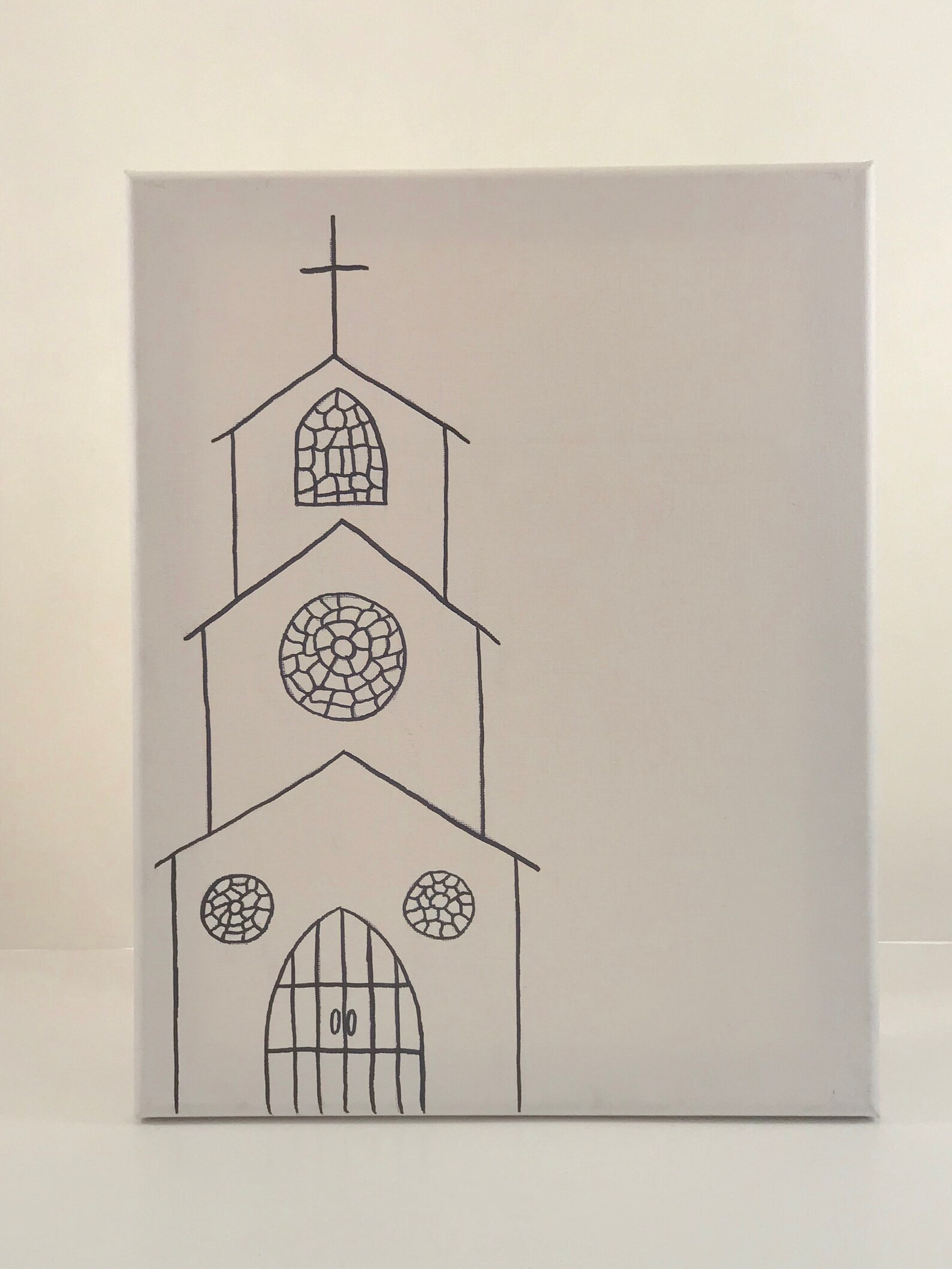 Church Canvas Sketch, DIY Paint, Paint Party, Customizable - Etsy