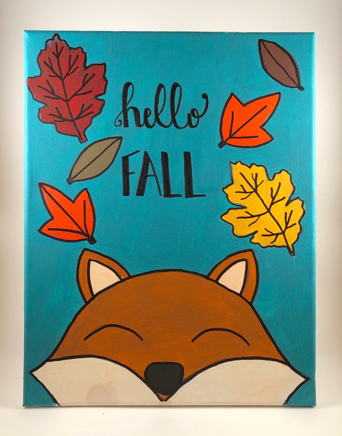 Cute Fox Canvas Sketch DIY Paint Paint Party Customizable - Etsy