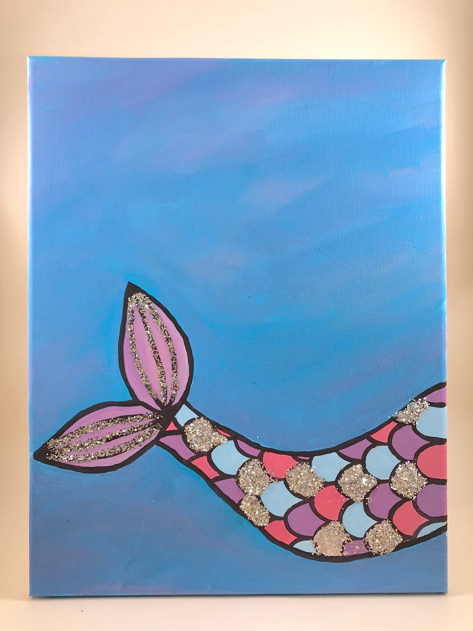 Mermaid Canvas Sketch DIY Paint Paint Party Customizable - Etsy