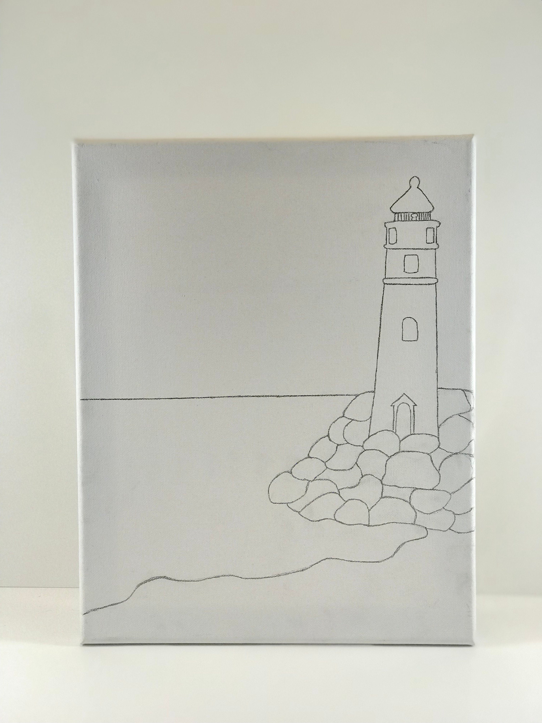 Lighthouse Canvas Sketch, DIY Paint, Paint Party, Customizable, Teen ...