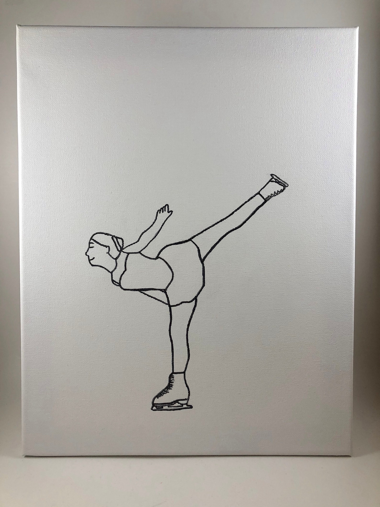 Figure Skater Canvas Sketch, DIY Paint, Paint Party, Personalized, Gift ...