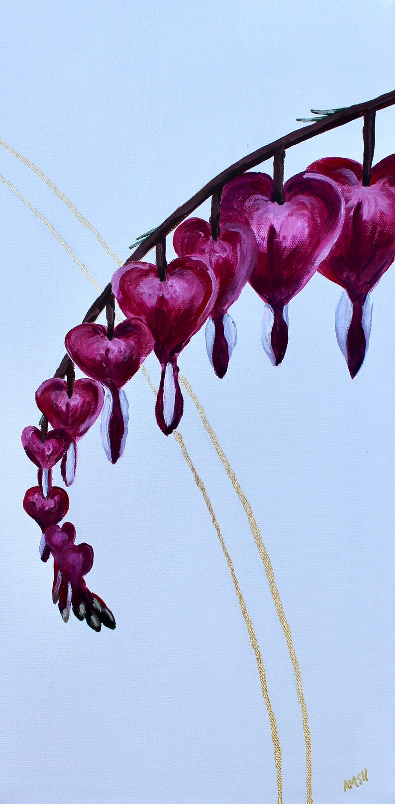Bleeding Heart, Original 10” X 20” Painting - Etsy