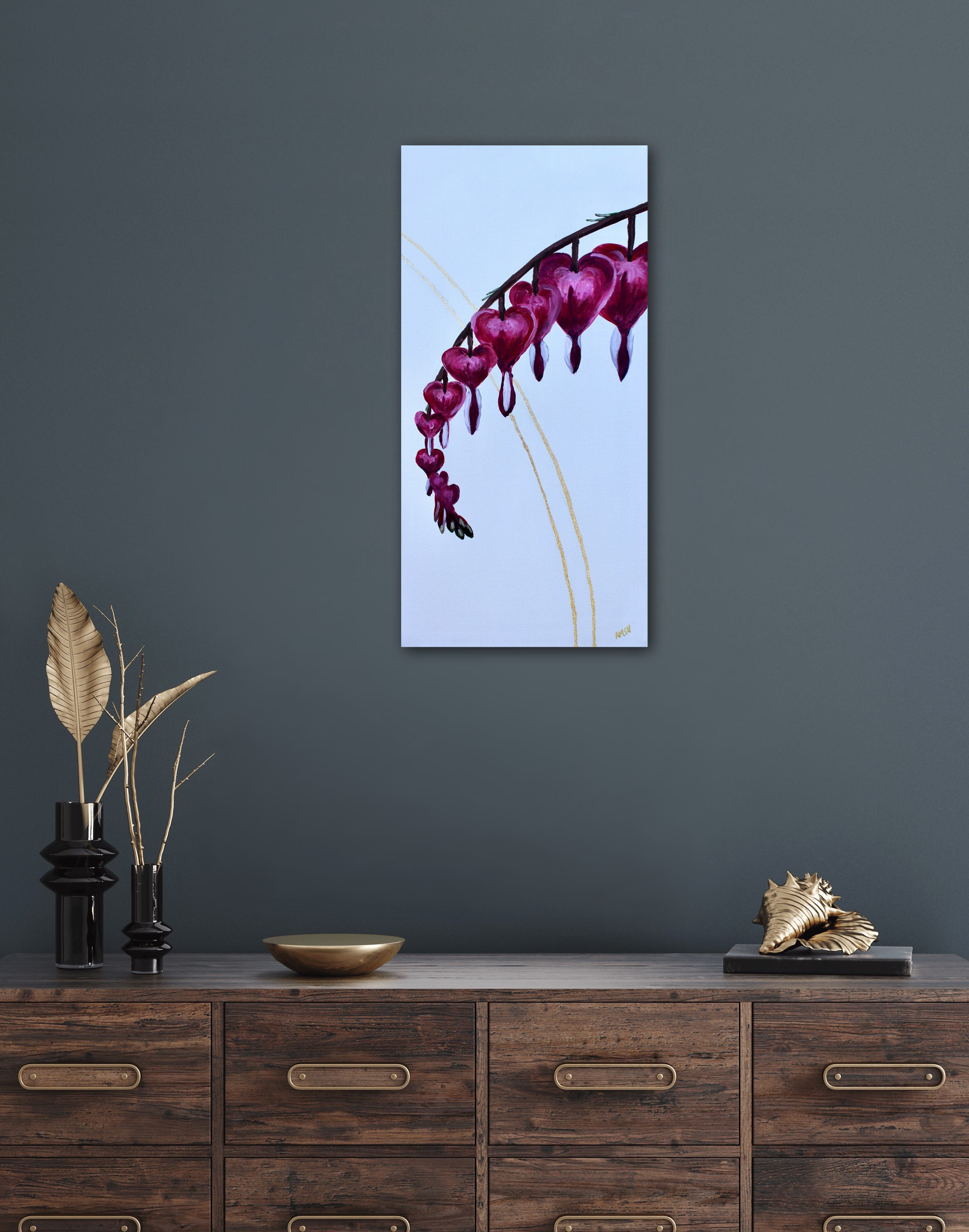 Bleeding Heart, Original 10” X 20” Painting - Etsy