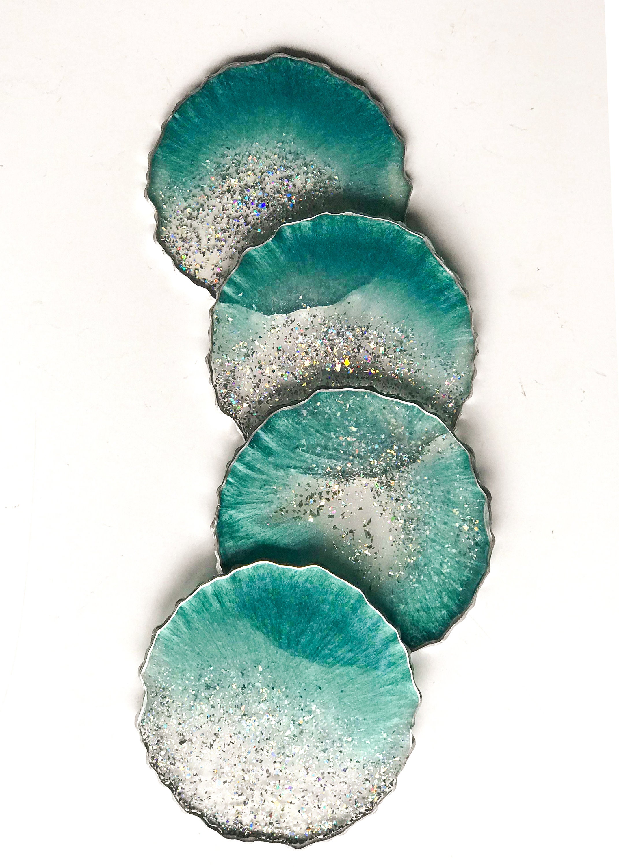 BEACH COASTER SET oversized coasters mermaid inspired | Etsy