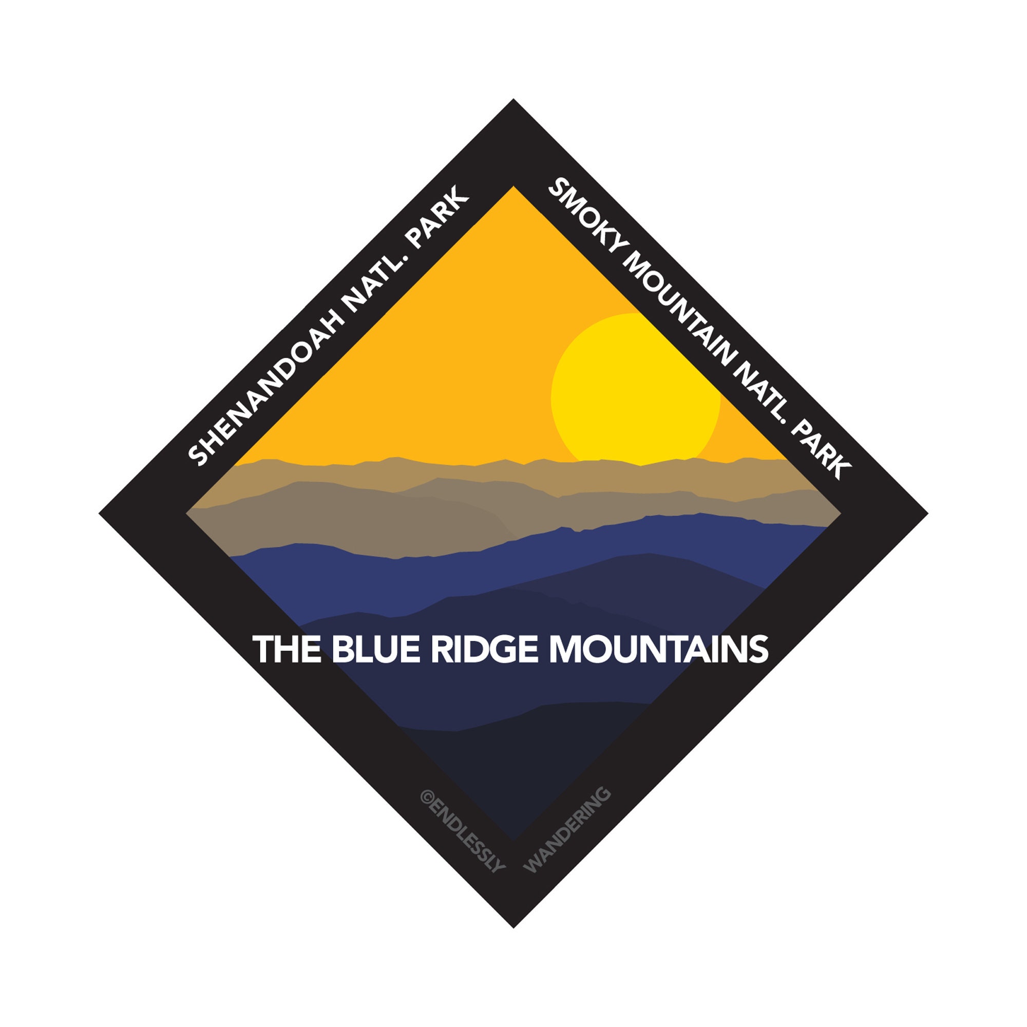 Blue Ridge Mountains Decal / Sticker Golden Sunset - Etsy