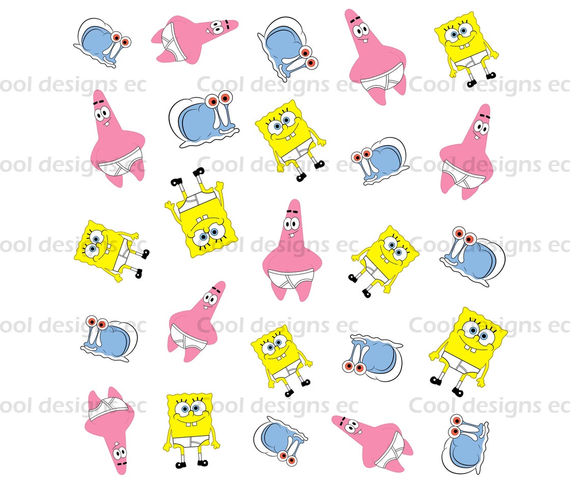 Spongebob pattern spongebob outline svg spongebob vector | Etsy