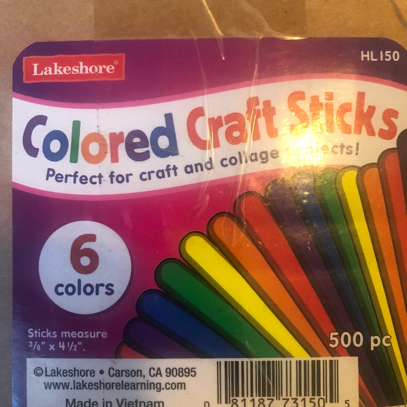 Lakeshore Colored Craft Sticks - Etsy