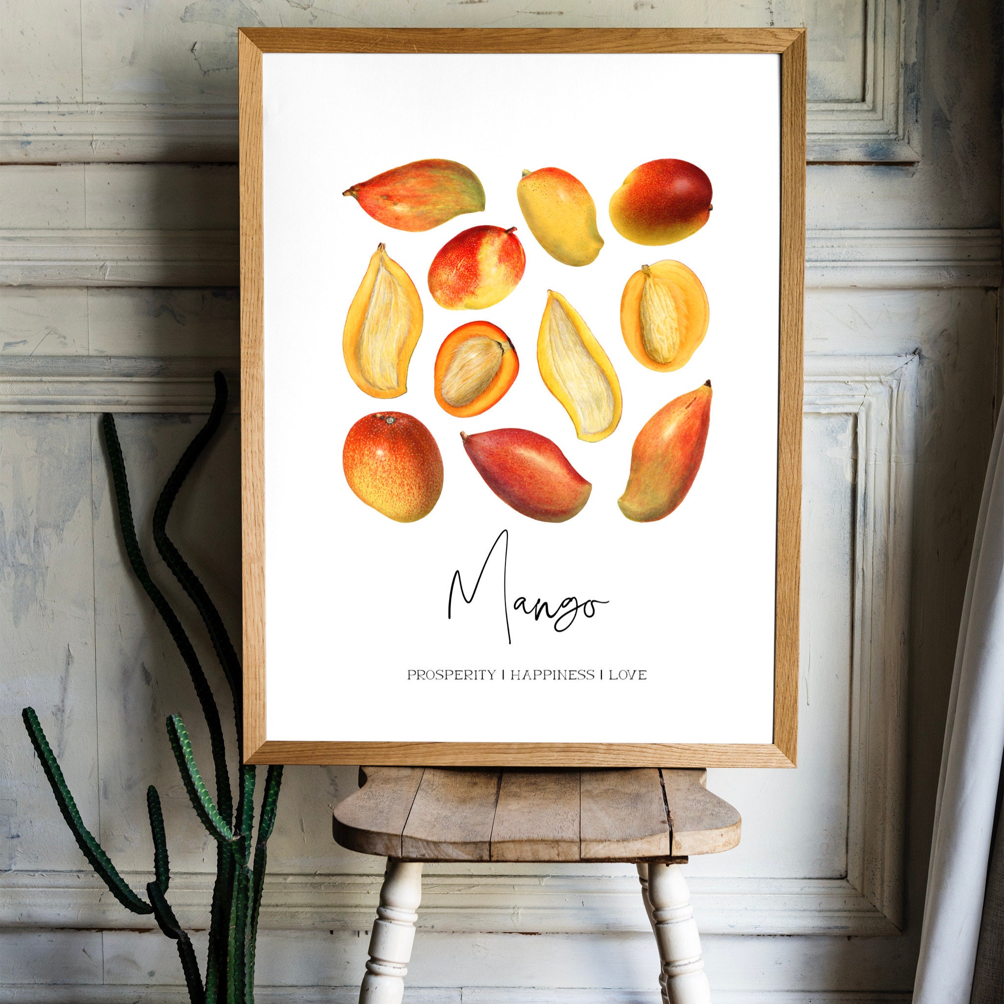Mango Wall Art Print, Kitchen Cottage Wall Art, Farmhouse Wall Decor ...