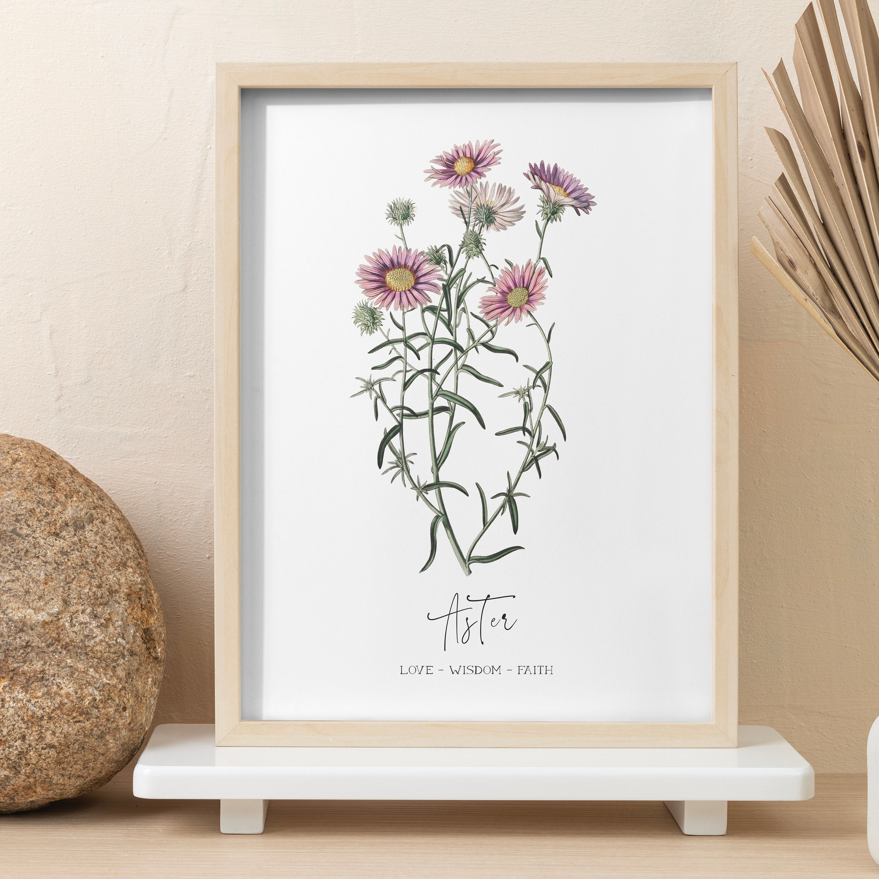 SEPTEMBER BIRTH FLOWER Aster Birth Print Nursery Print Digital Download ...