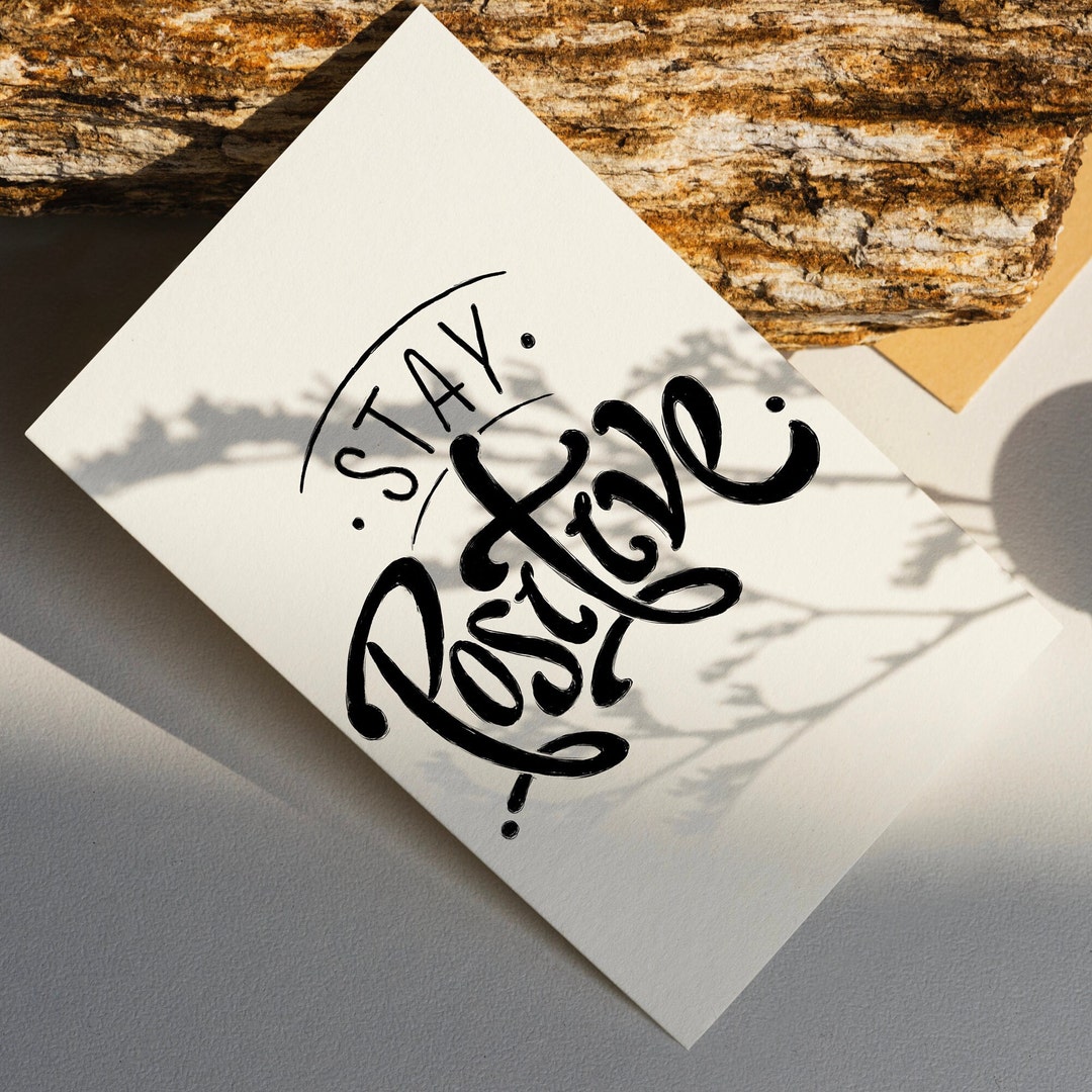 STAY POSITIVE POSTER Printable Text Print Digital Download Minimalist ...