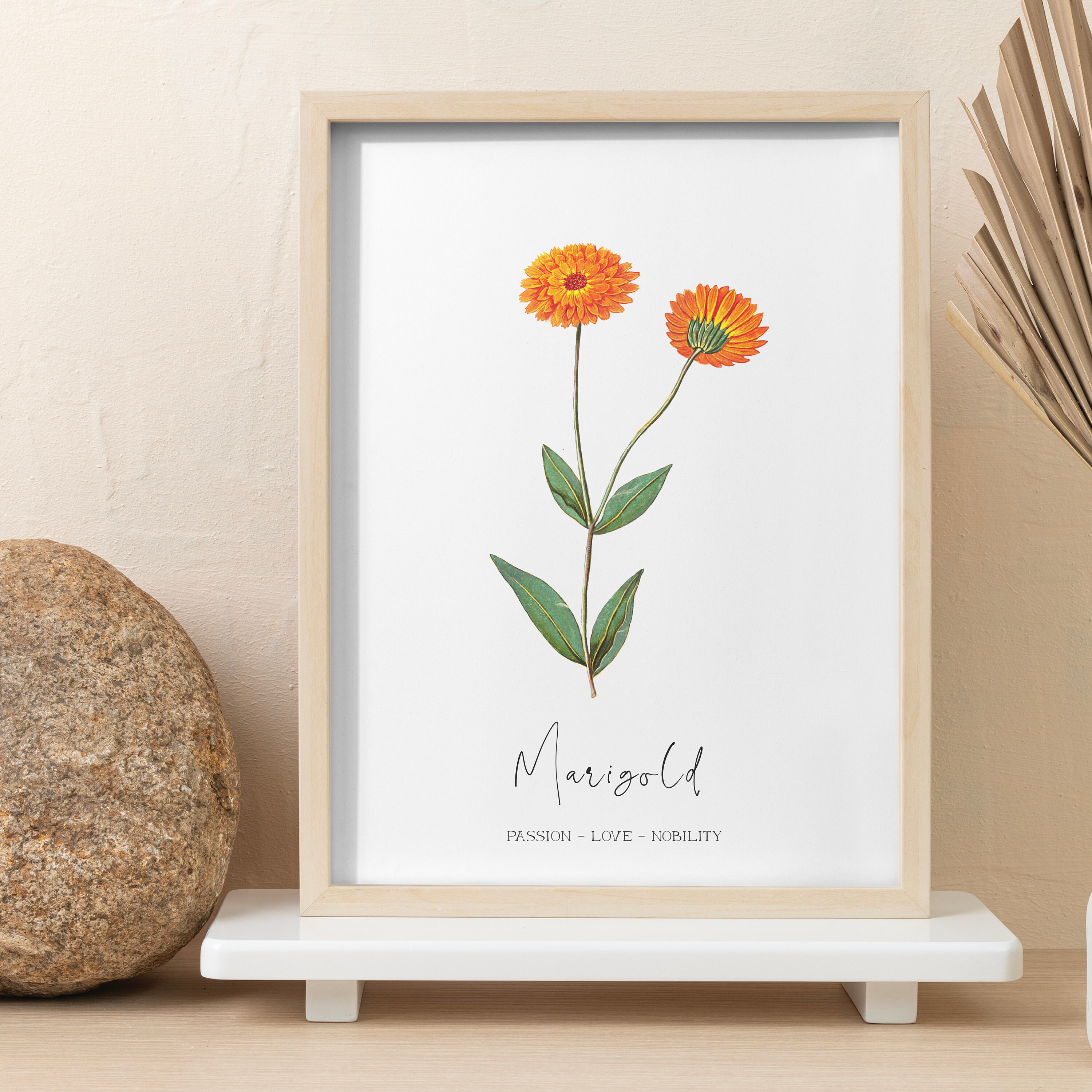 MARIGOLD BIRTH FLOWER Printable Wall Art Floral Decor Print Botanical ...