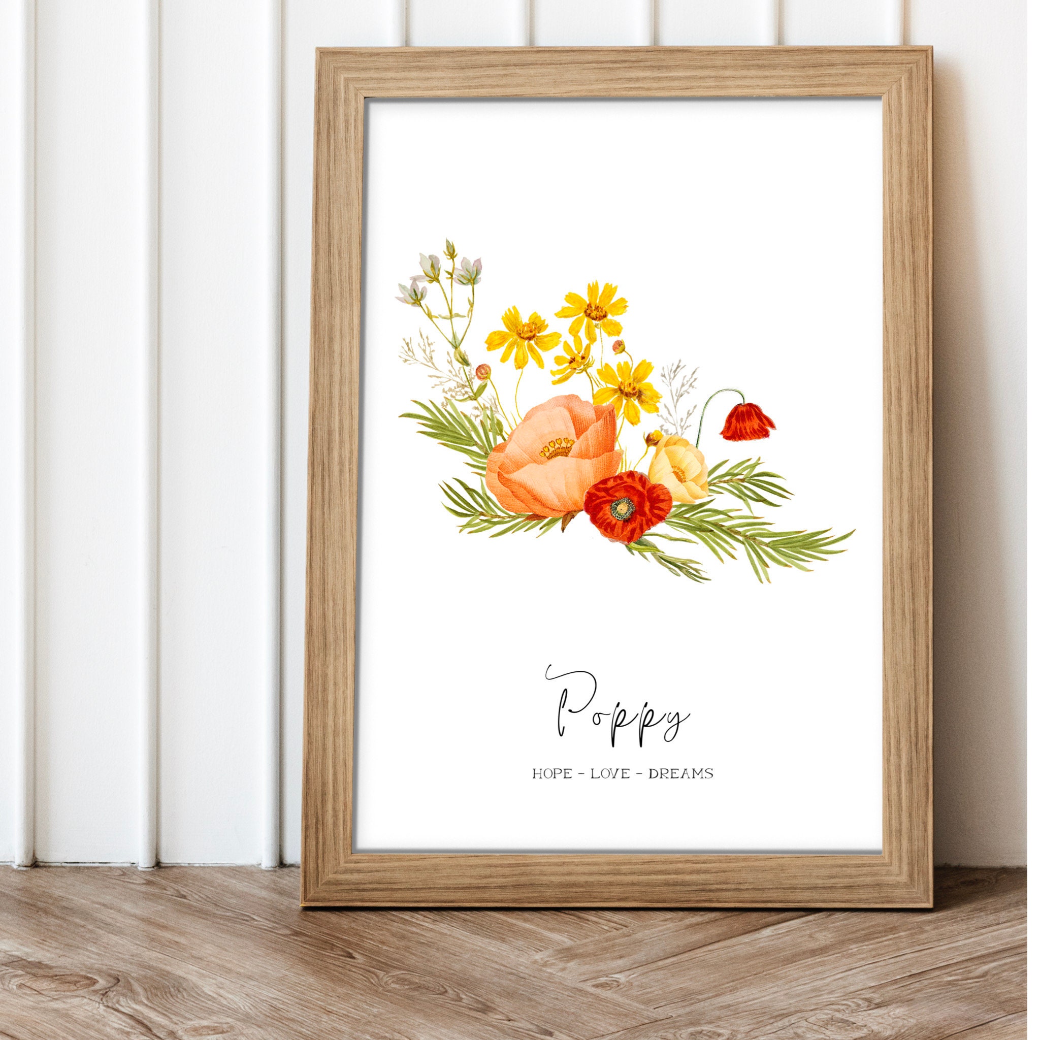 AUGUST BIRTH FLOWER Printable Poppy Gift for August Birthday, Birth ...