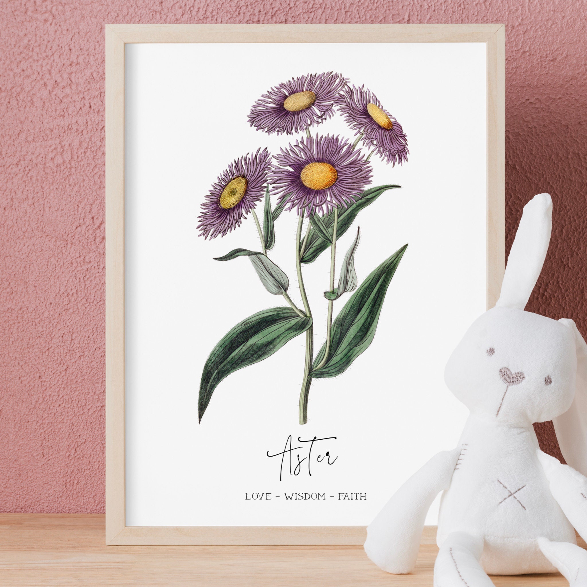 ASTER BIRTH FLOWER Instant Download Aster Print September Aster Flower ...