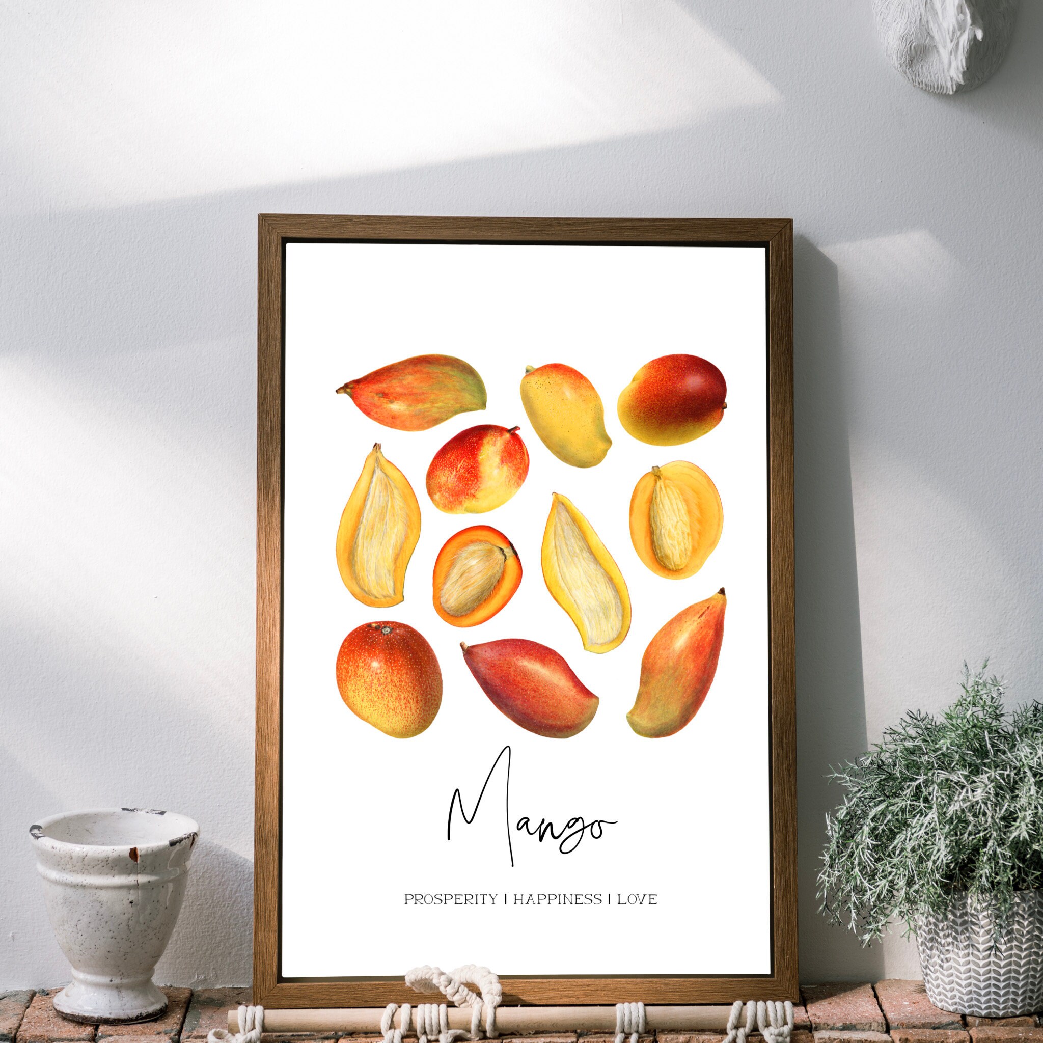 Mango Wall Art Print, Kitchen Cottage Wall Art, Farmhouse Wall Decor ...
