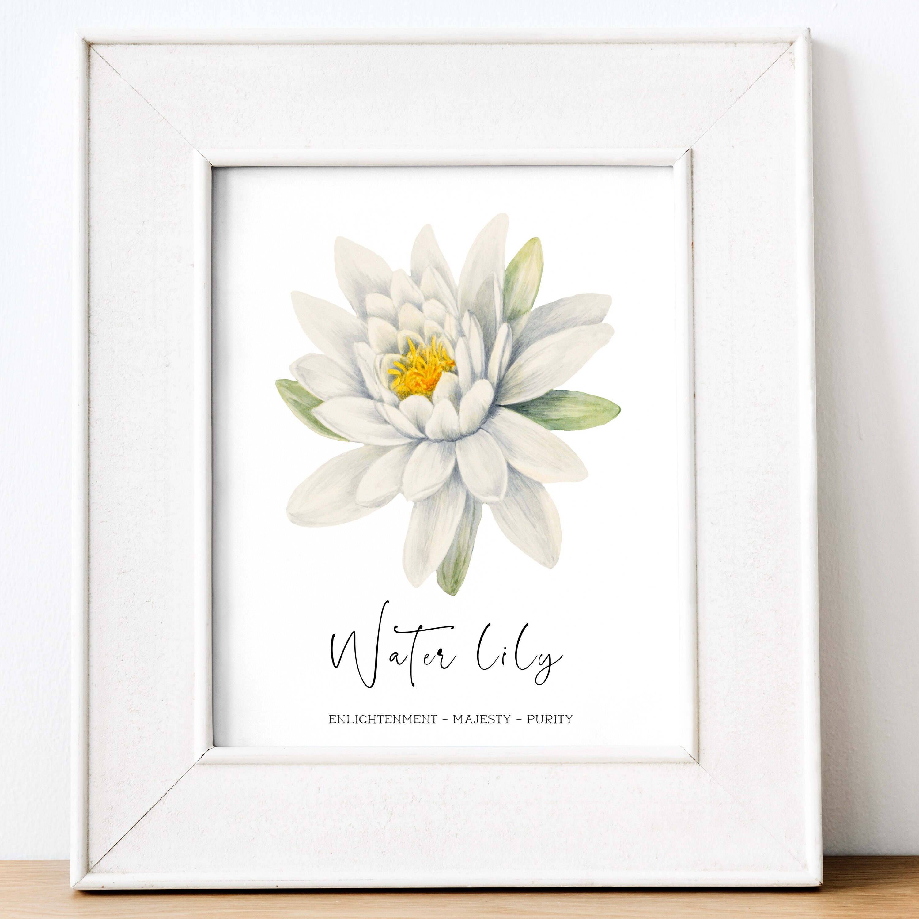 July Birth Flower Art Printable Digital Download Water Lily - Etsy