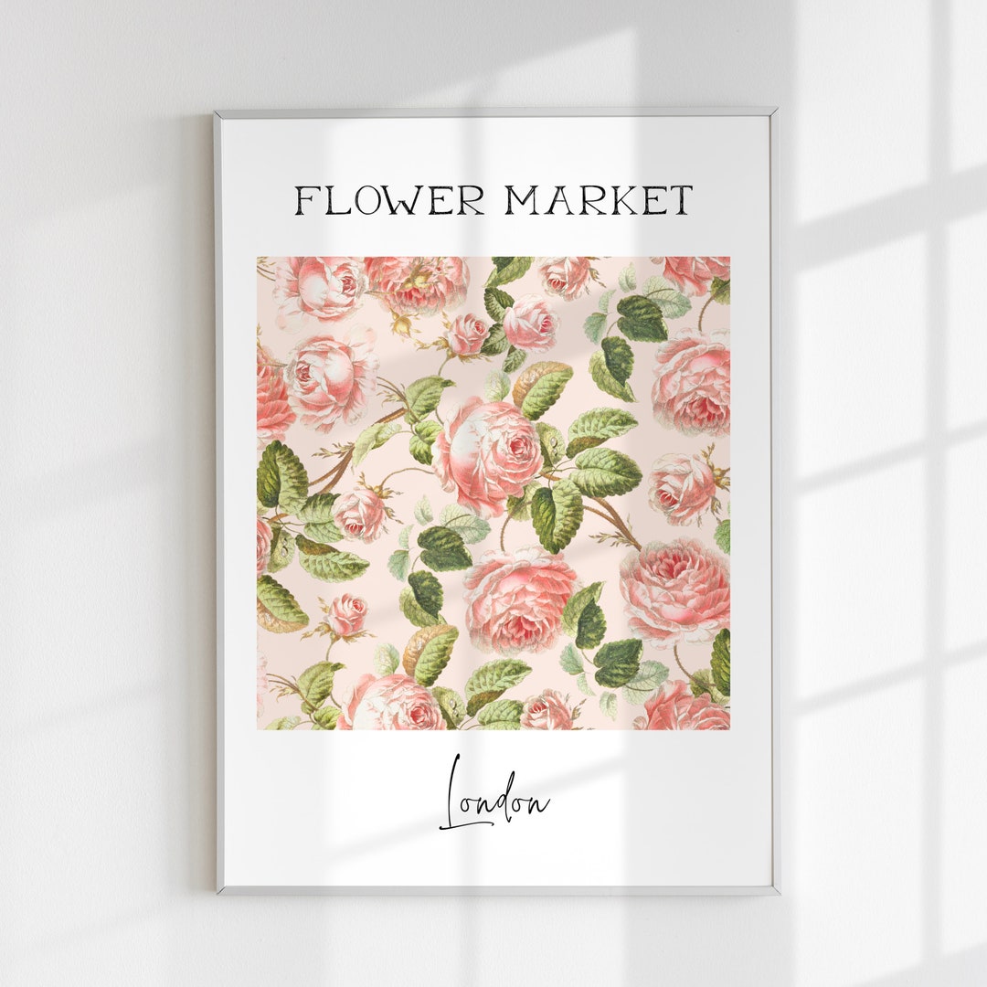 FLOWER MARKET PRINTS Digital Download, London Flower Market Art ...