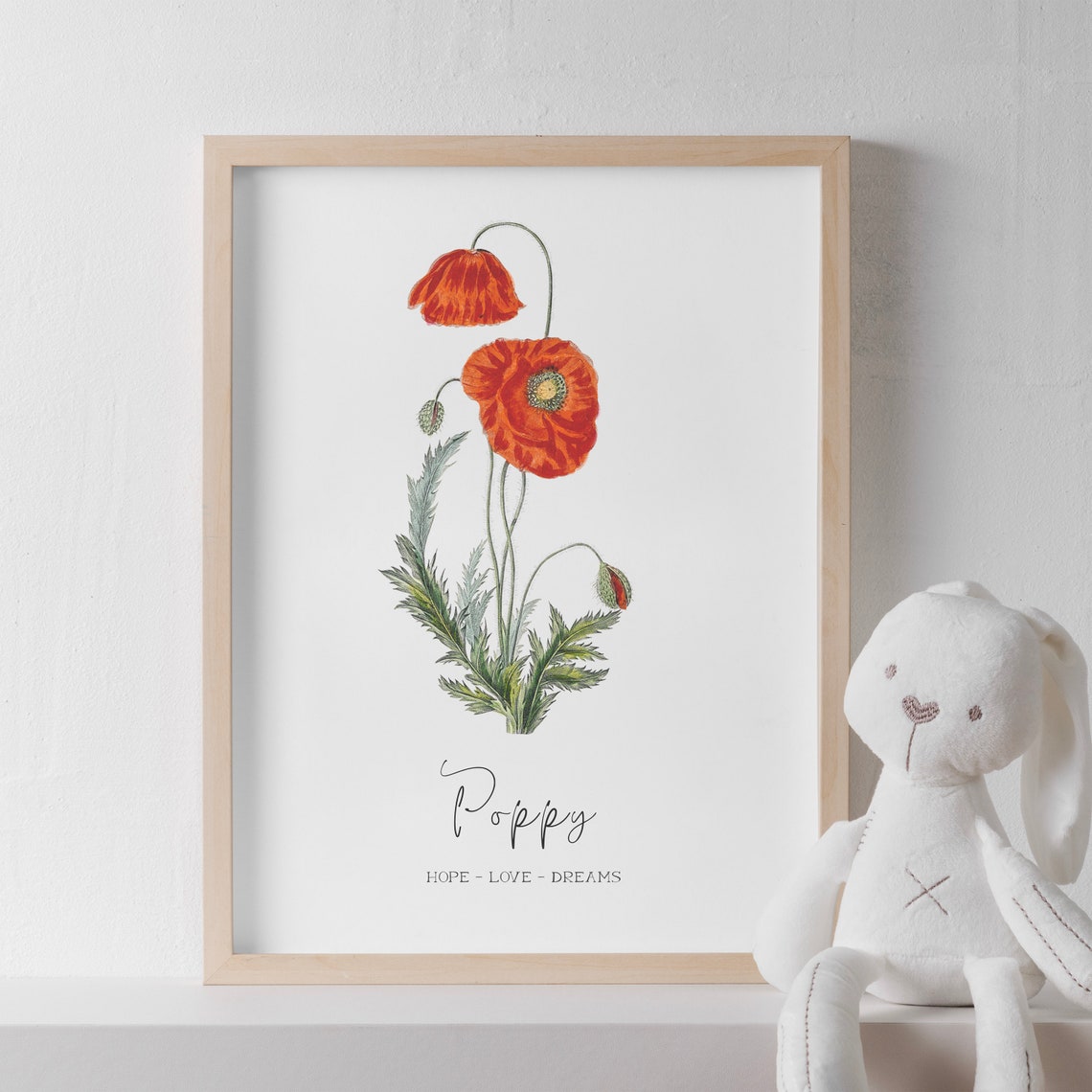 AUGUST BIRTH FLOWER Poppy Birth Print Nursery Print Digital - Etsy
