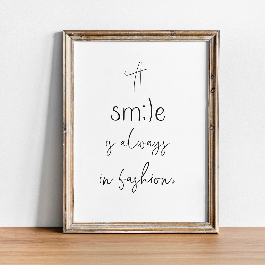 INSPIRATIONAL QUOTE Printable Wall Art Smile Quote Print Instant ...