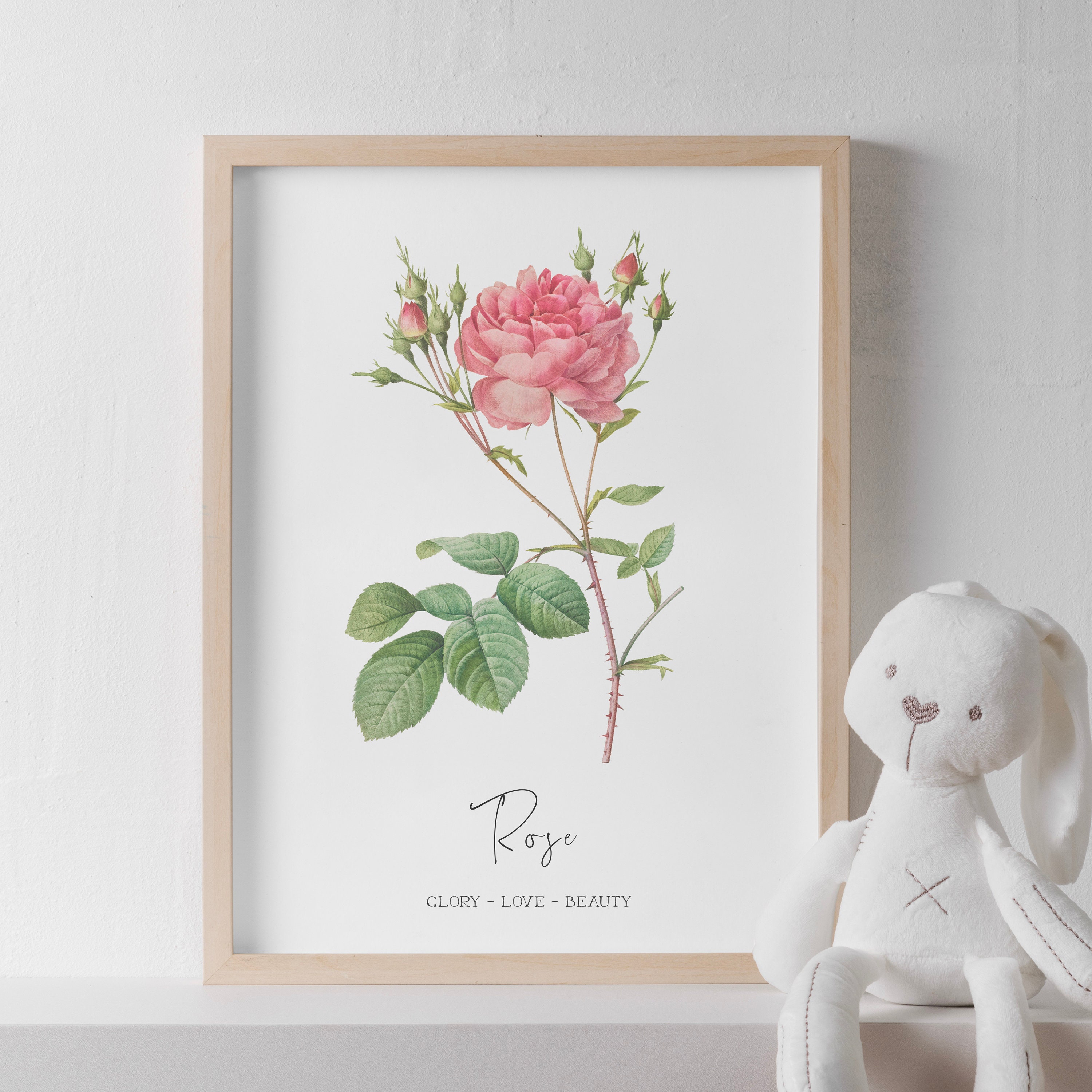 JUNE BIRTH FLOWER Rose Birth Print Nursery Print Digital - Etsy