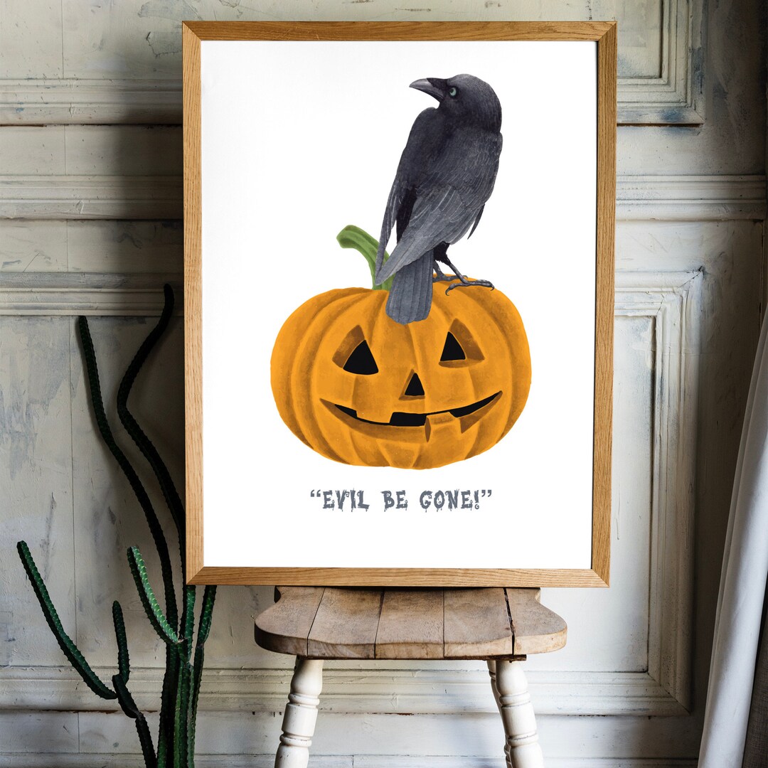 HALLOWEEN WALL ART Printable, Farmhouse Halloween Wall Decor, Halloween ...