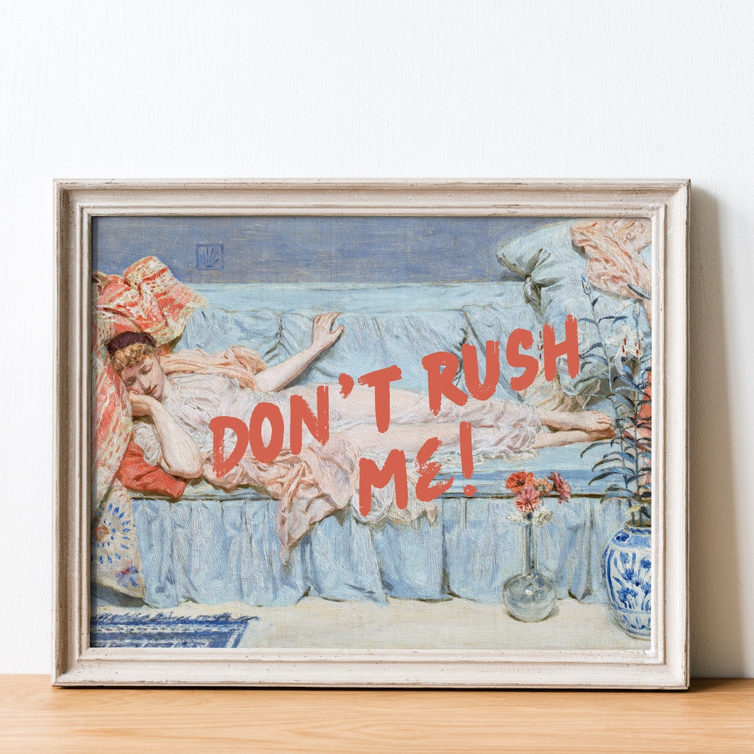 Don’t Rush Me Altered Art Portrait, Girly Wall Art, Trendy Gallery Wall ...