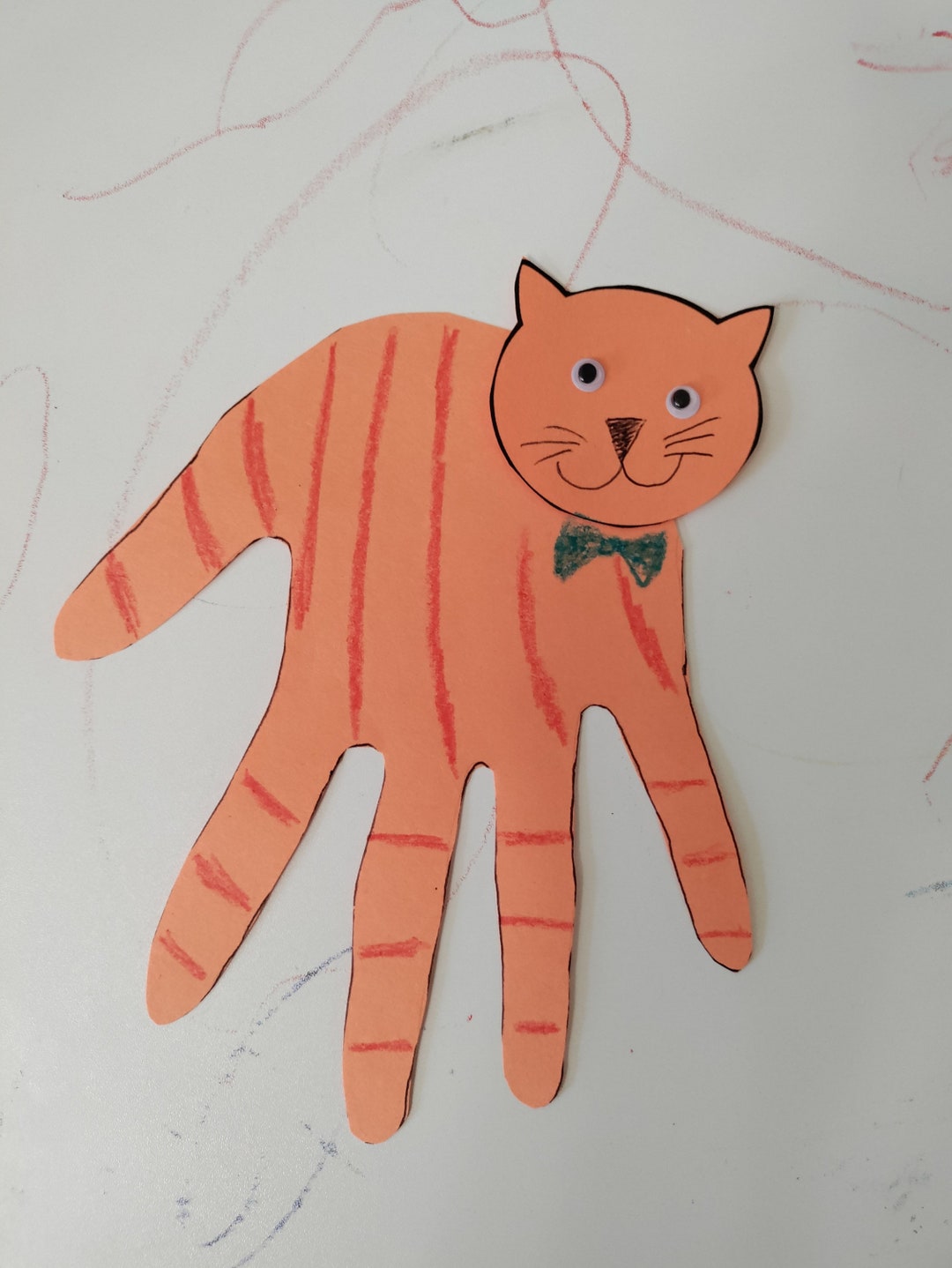 Handprint Cat Craft for Kids With Googly Eyes and Instructions - Etsy
