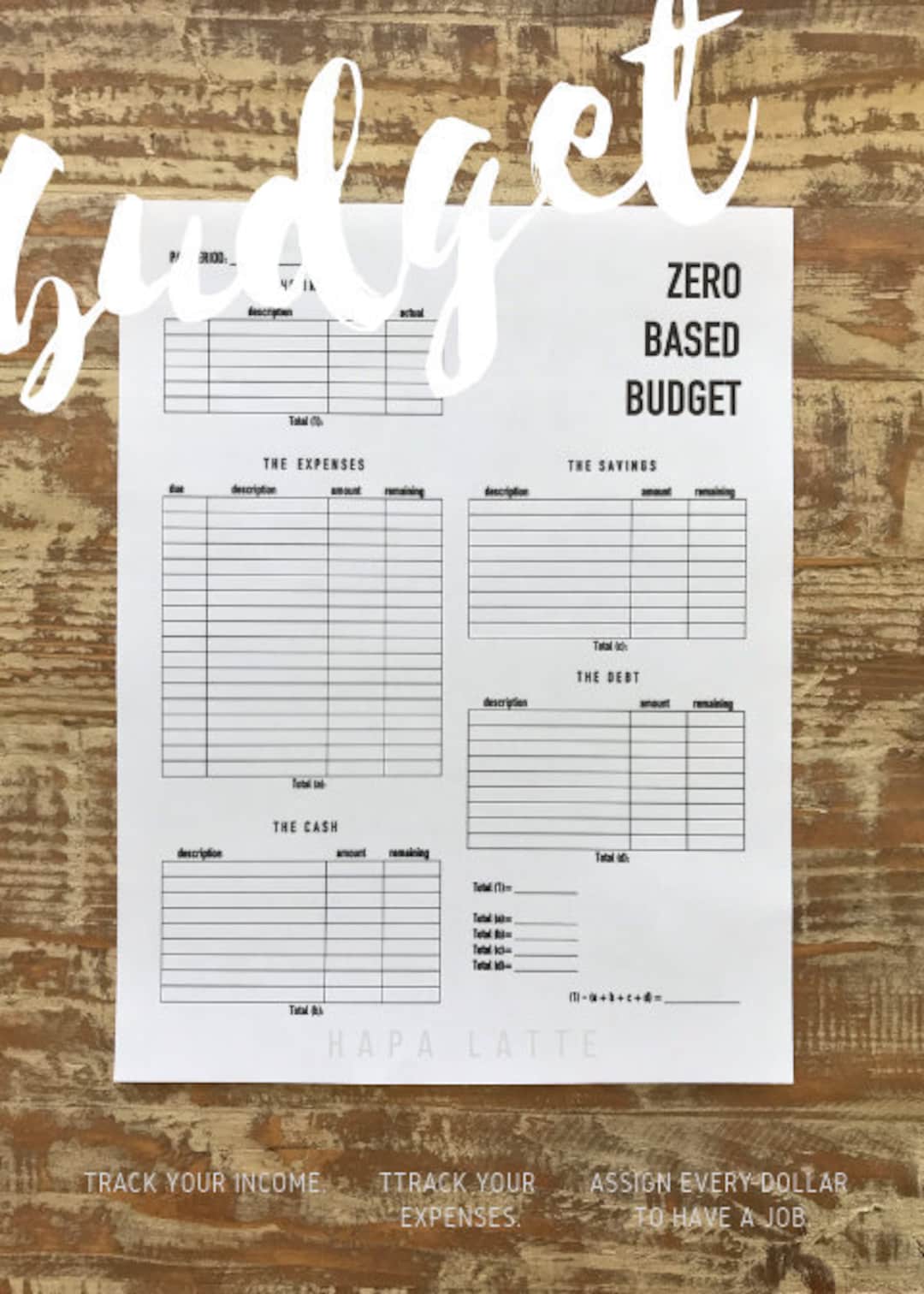 Zero Based Budget by Paycheck Template Printable - Etsy