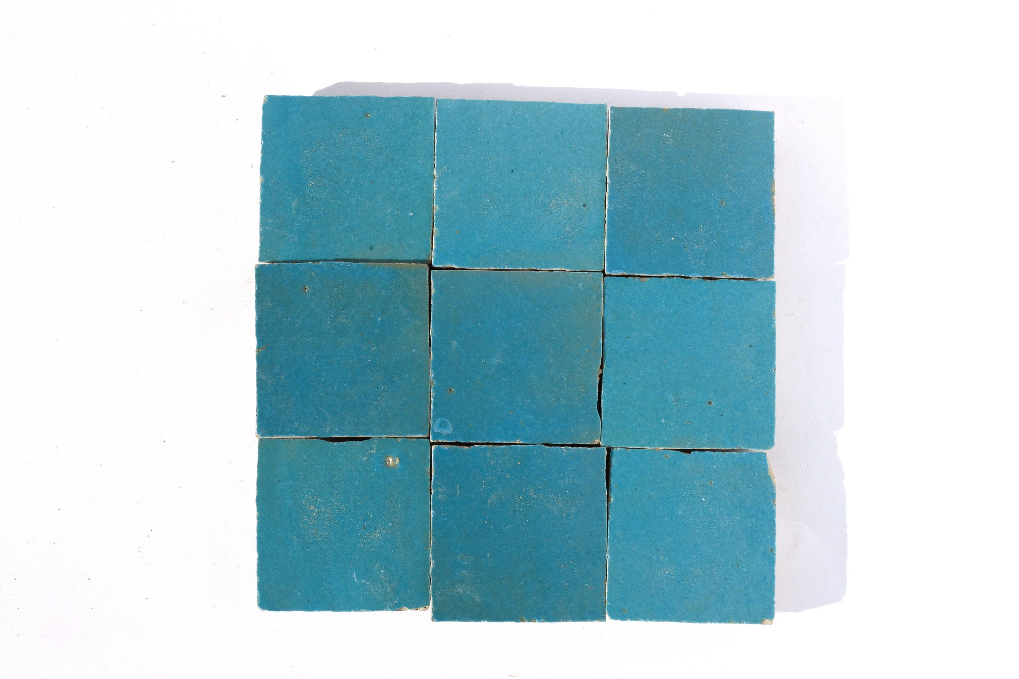 1 Square Foot Turquoise Zellige Tile Moroccan Tile Handmade Square Blue ...
