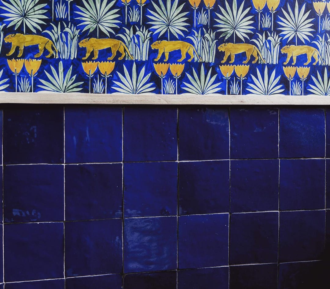 Dark Blue Zellige Tile Moroccan Indigo Tile Handmade Square Mosaic Navy ...