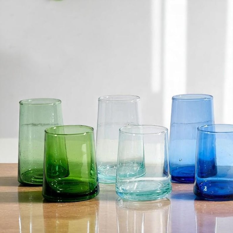 Bicchieri da bere Beldi Highball marocchini corti blu cobalto ...