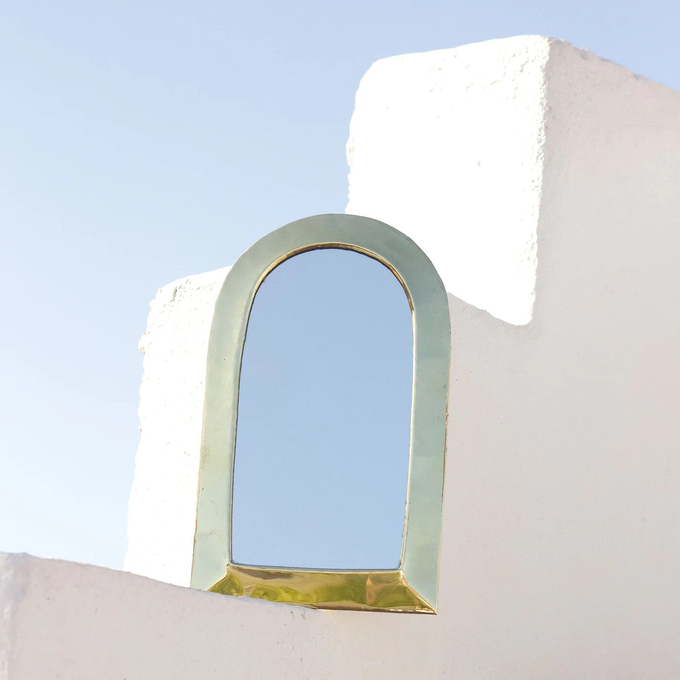 Arched Mirror Set of 4 Brass Moroccan Mirror Curved Mirror Bohemian ...