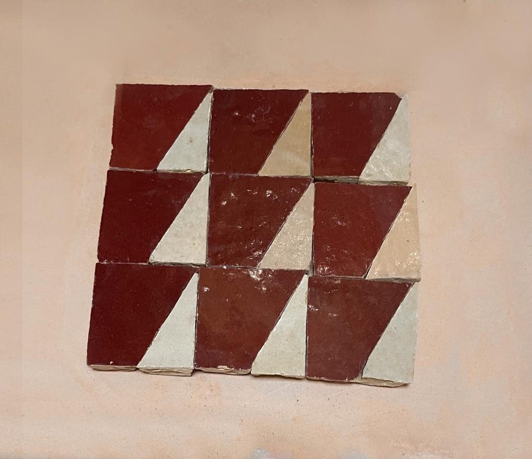 1 Square Foot Zellige Tile Moroccan Geometric Design Triangle Handmade ...