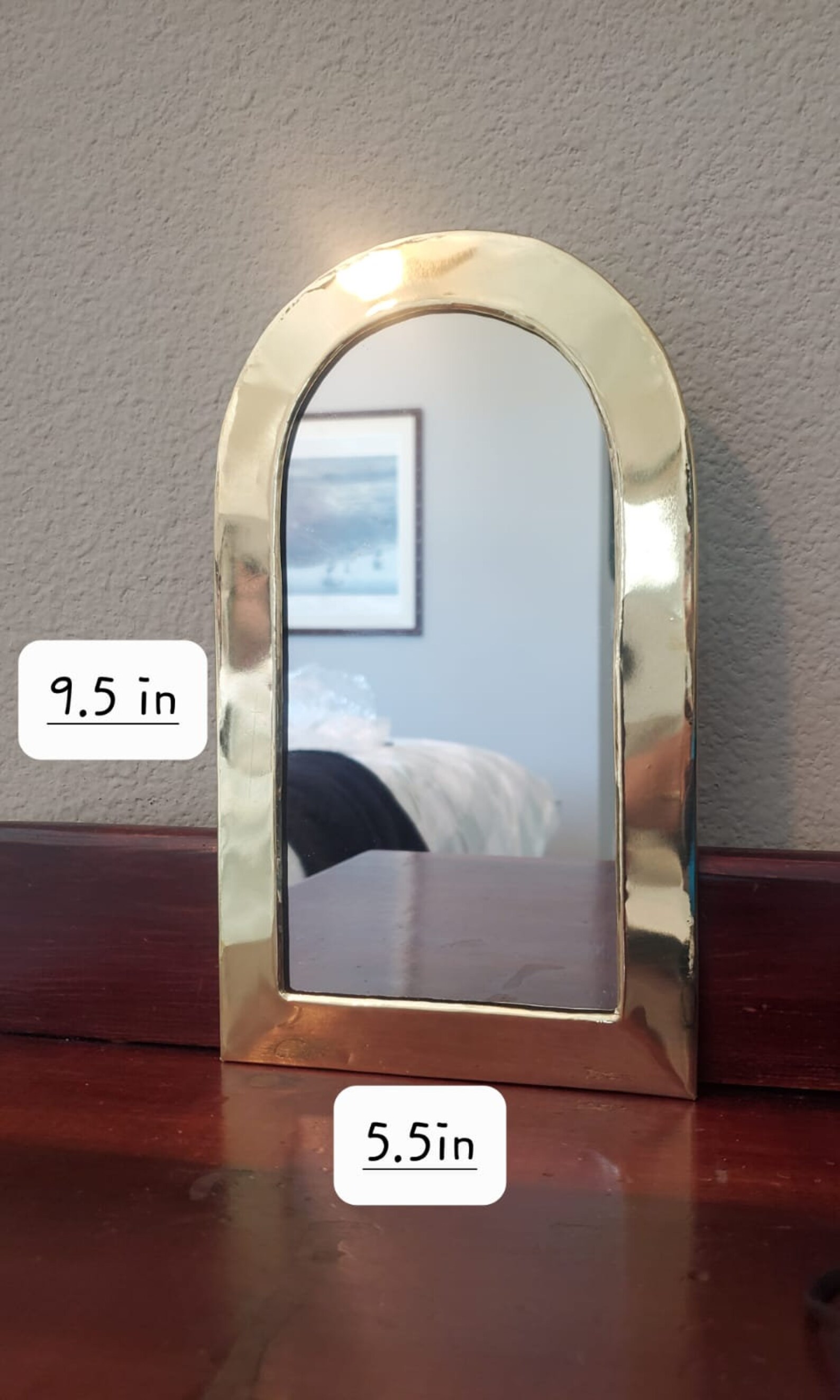 Arched Mirror Set of 4 Brass Moroccan Mirror Curved Mirror Bohemian ...