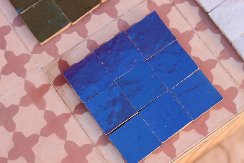 1 Square Foot Dark Blue Zellige Tile Moroccan Indigo Tile Handmade ...