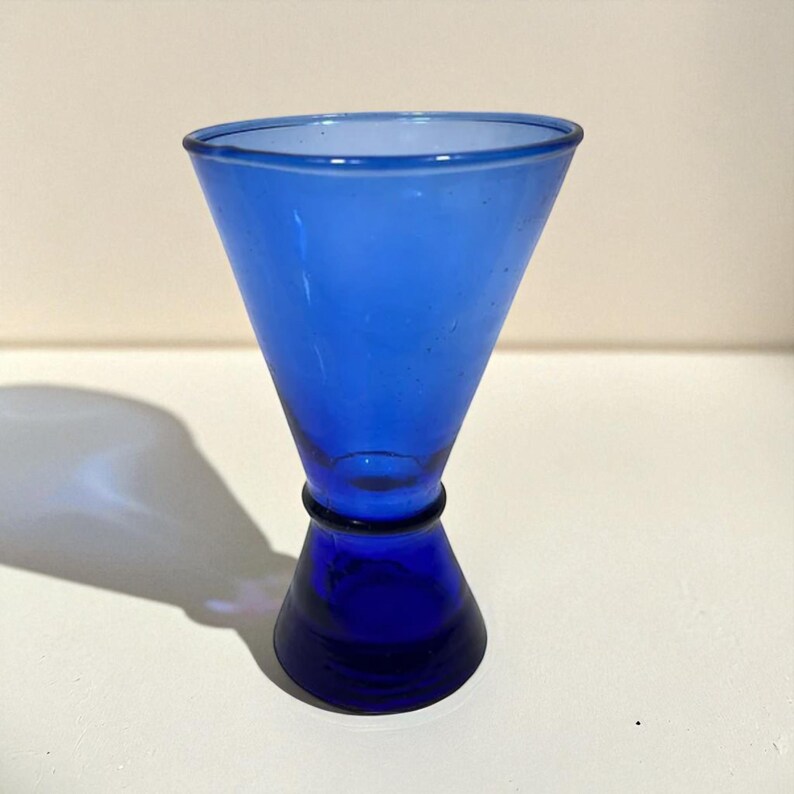 Blue Moroccan Beldi Cocktail Glasses Set of 6 Handcrafted Recycled ...