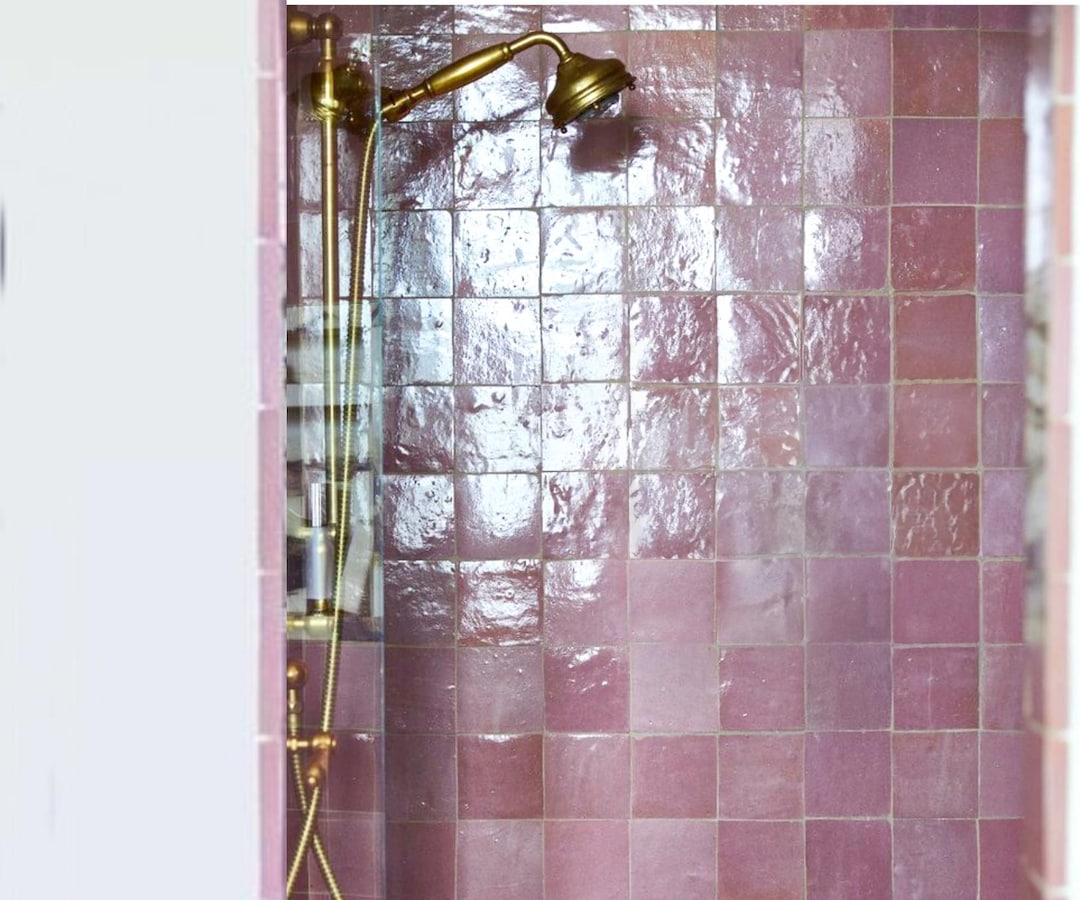 Moroccan Tile Light Pink Zellige Tile Rose Moroccan Tile Handmade Tile ...