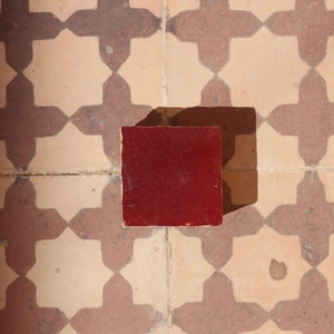 1 Square Foot Dark Red Moroccan Zellige Tiles Handmade Square Burgundy ...