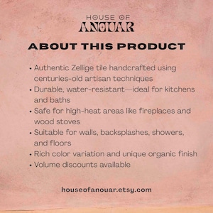 Moroccan Tile Cerulean Blue Square Handmade Moroccan Blue Backsplash ...