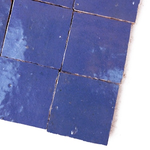 Moroccan Tile Cerulean Blue Square Handmade Moroccan Blue Backsplash ...