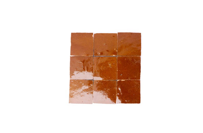 1 Square Foot Caramel Brown Zellige Tile Handmade Moroccan Tile Amber ...