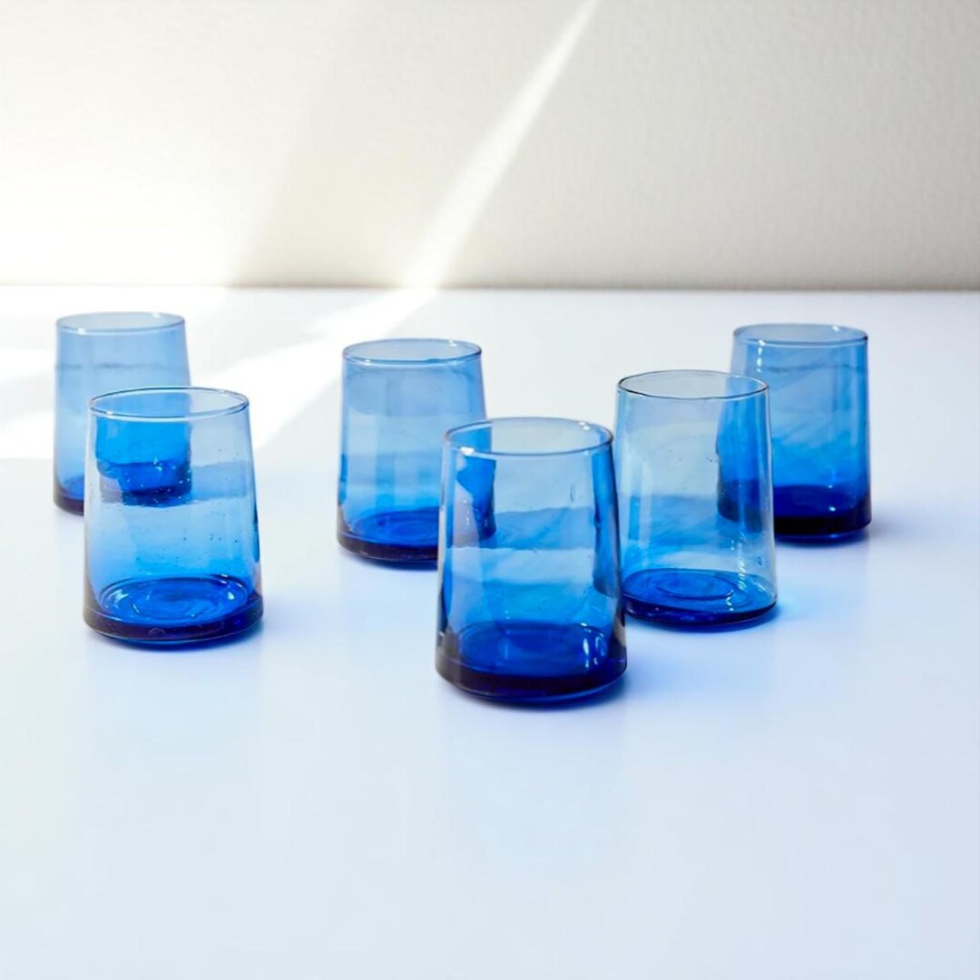 Bicchieri da bere Beldi Highball marocchini corti blu cobalto ...